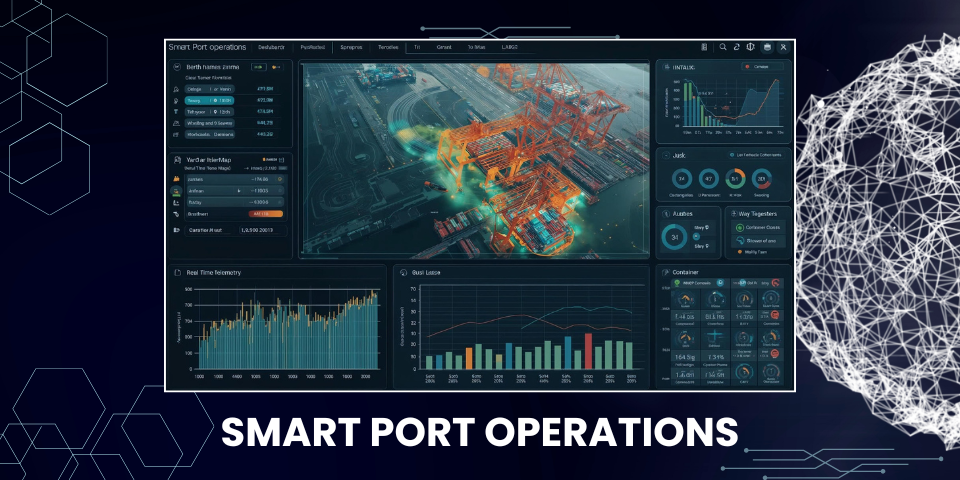 Smart Port Operations – HarborTech Solutions – Medro Hi-Tech Symbol